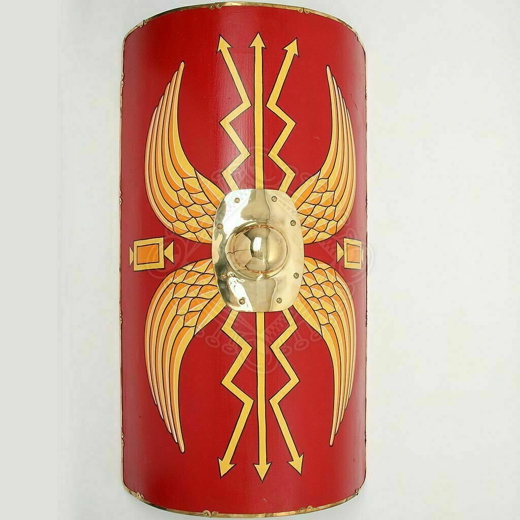 Medieval Roman Scutum Shield Functional Fully Armor Legionary Battle Red 18g