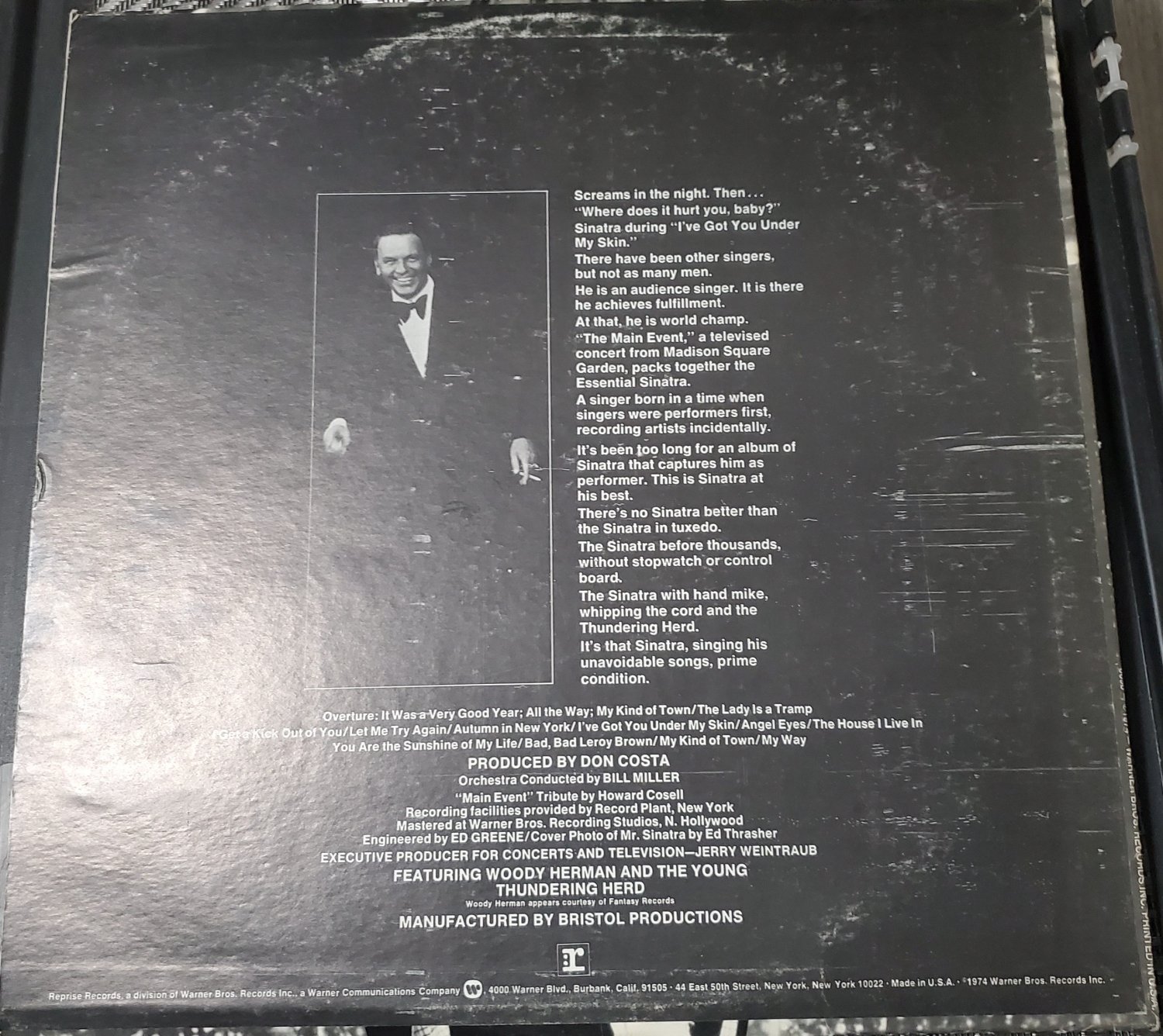 Frank Sinatra The Main Event Live From Madison Square Garden 33 RPM Vinyl LP Record 1974