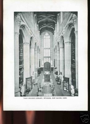 1905 Old Photo Print YALE UNIVERSITY LIBRARY 8x10 + Free Shipping