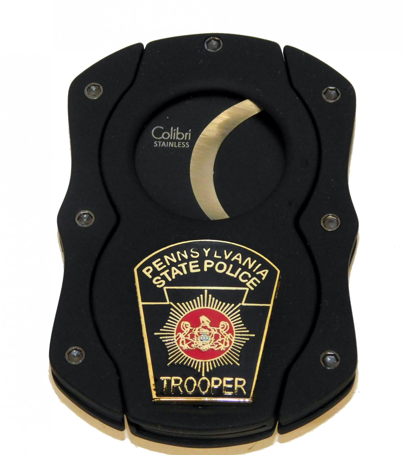 Pennsylvania State Police Logo Black Matte Cigar Cutter Cutter By Colibri