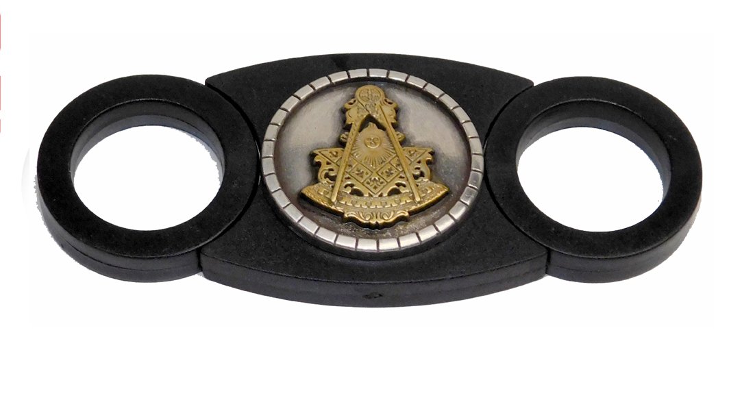 Past Master Mason Custom Black Guillotine Cigar Cutter Dual Steel Blades