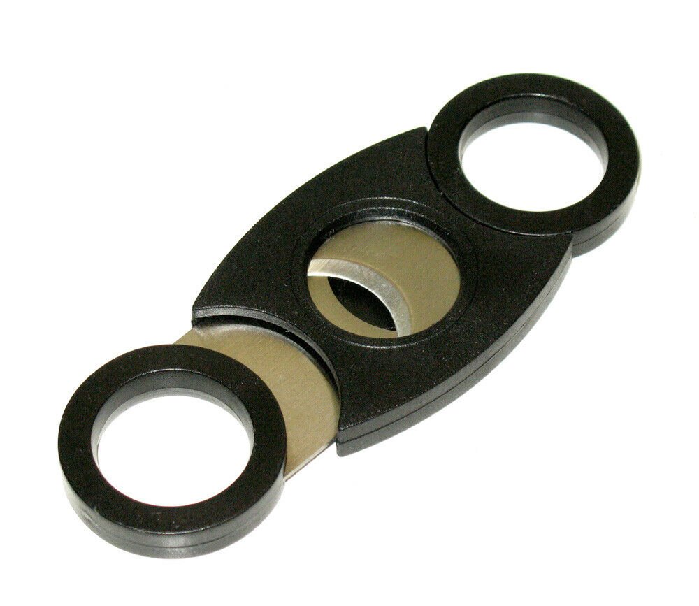 Police Badge Silver Logo Custom Black Guillotine Cigar Cutter Dual ...