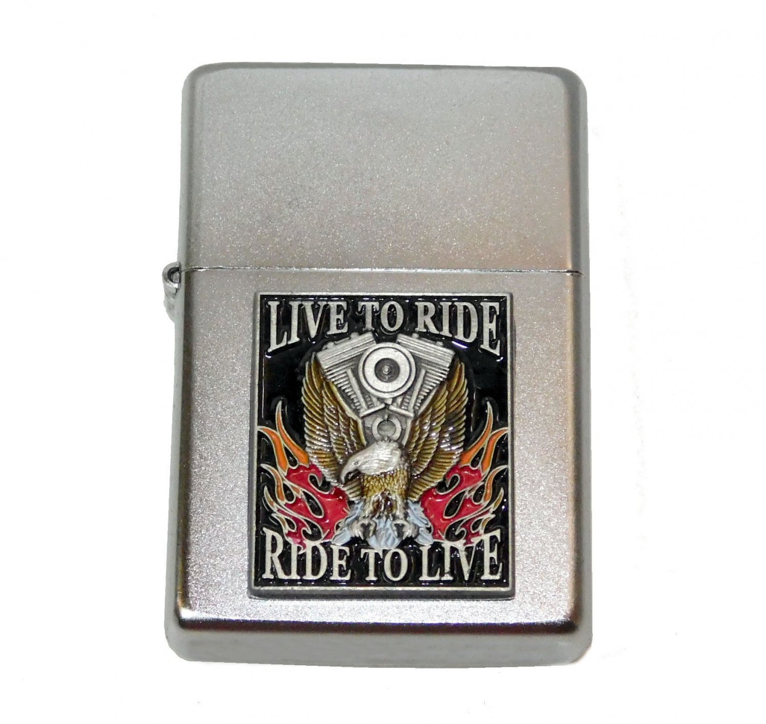 Live to Ride Biker Harley Custom Lighter Fluid Flint Spark Top Flame ~NEW~
