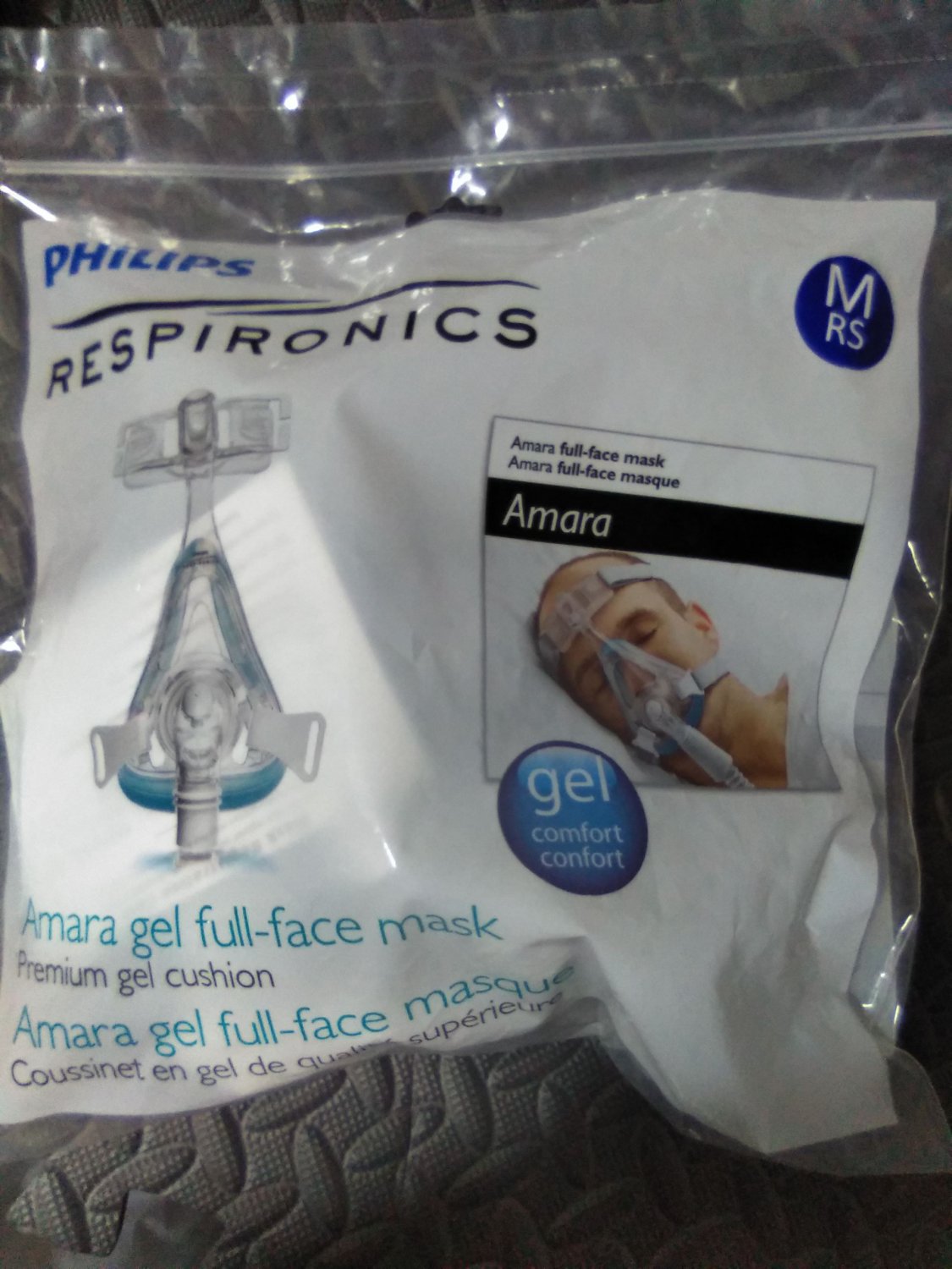 Philips 1090405 - MASK CPAP FULL FACE AMARA GEL W/HEADGEAR MED 1/EA