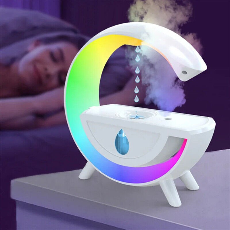 RGB Night Light Water Droplet Sprayer Anti-Gravity Air Humidifier 350ml ...