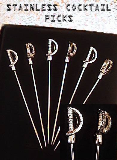Stainless Steel SWORD Cocktail Picks SWORDS barware FOOD grade SWORDS ...