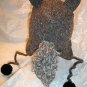 Gray Squirrel HAT knit ski cap CURLY fur TAIL Adult LINED grey ...