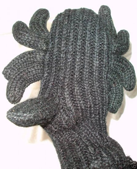 BLACK WIDOW SPIDER MITTENS Fleece Lined ADULT puppet deLux Costume Mens ...