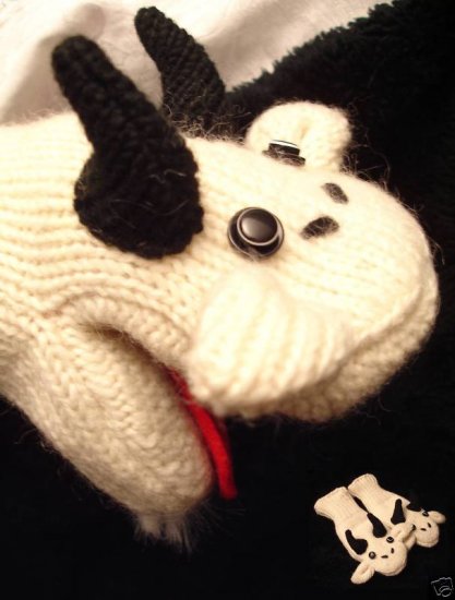 GOAT MITTENS knit FLEECE LINED soft & comfy Barn Animal puppet