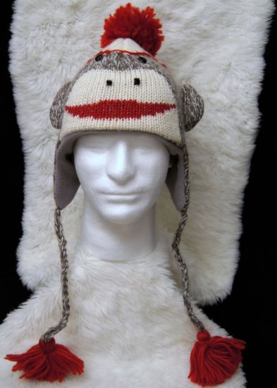 SOCK MONKEY HAT Adult Classic online web wear BUY HERE Soft Lined ...