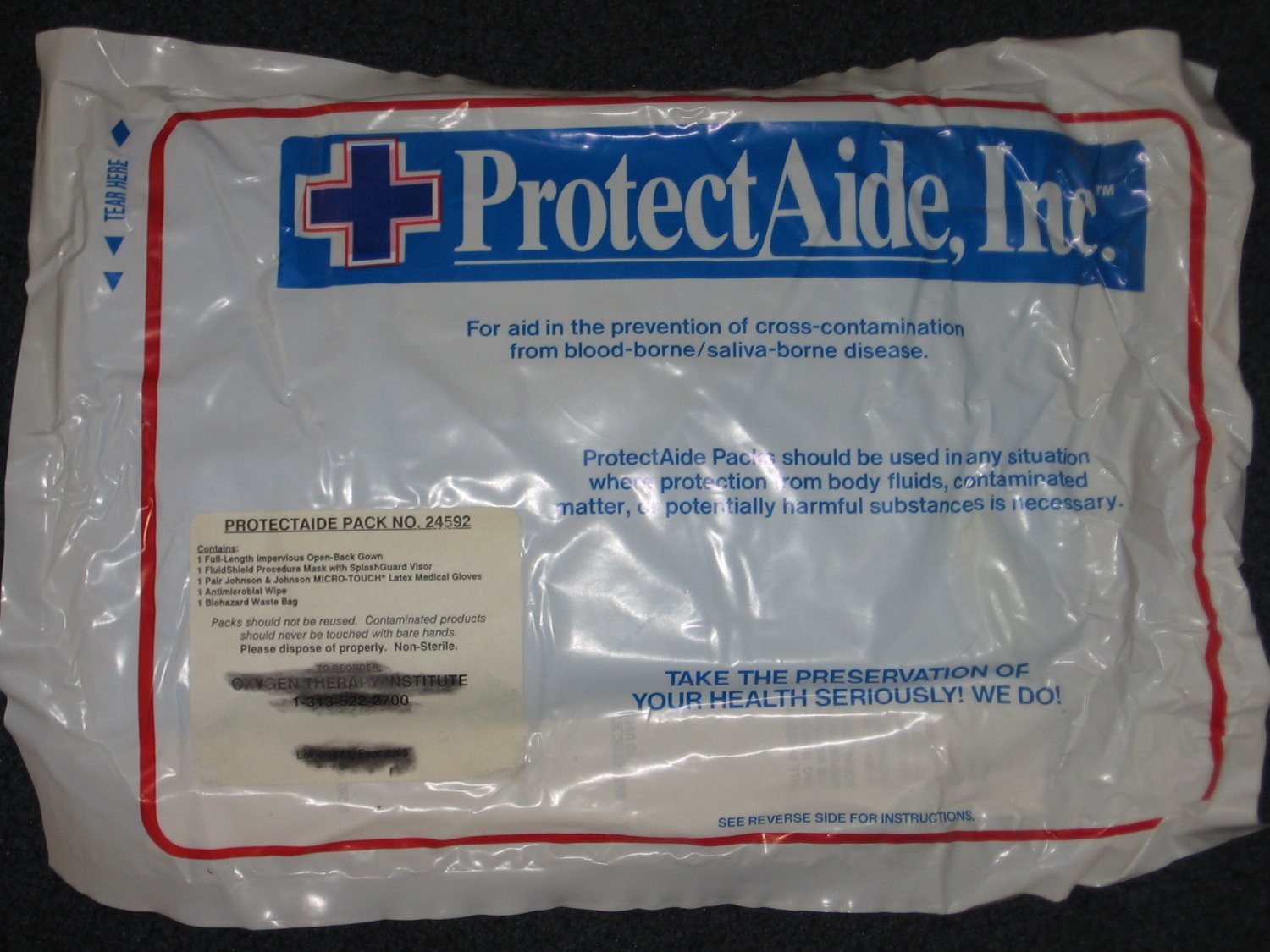 ProtectAide Pack First Aid Protection Supplies Splash Guard Visor Gown ...