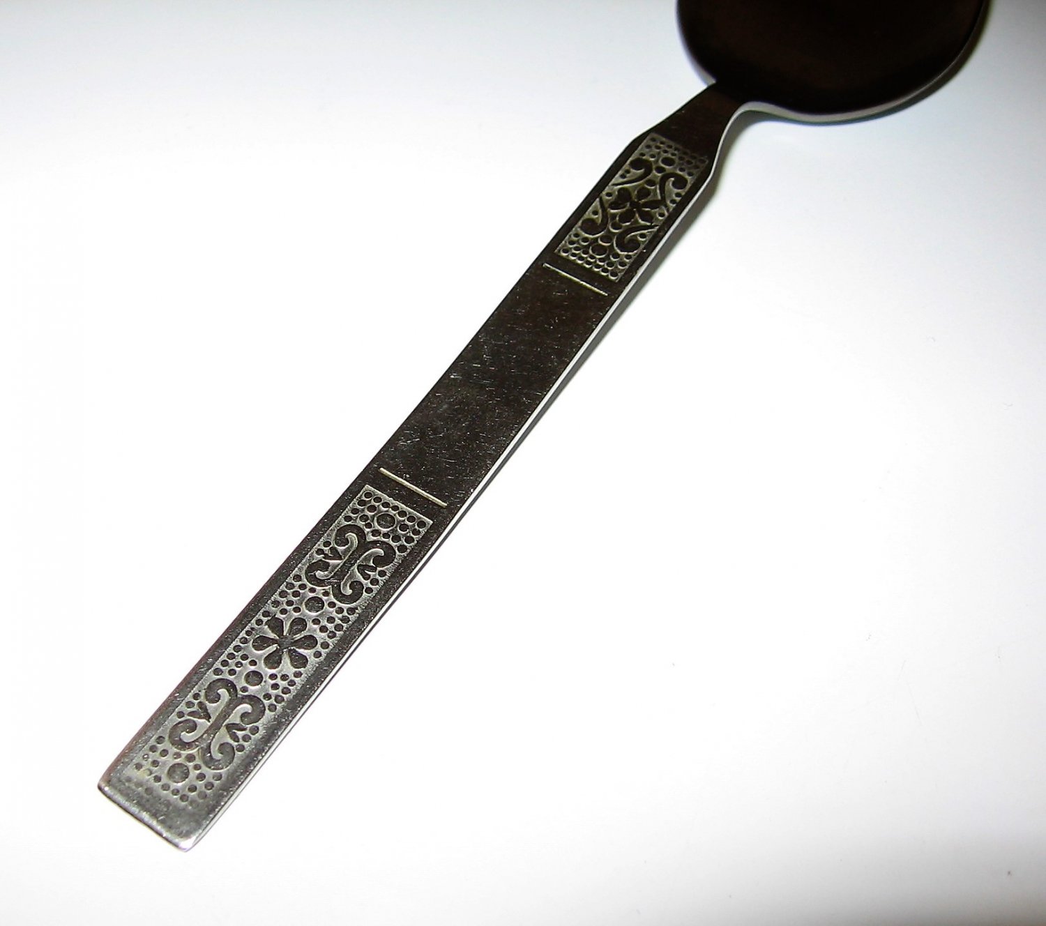 Vintage India Spoon with Flowers Scrolls Stainless Steel Floral ...