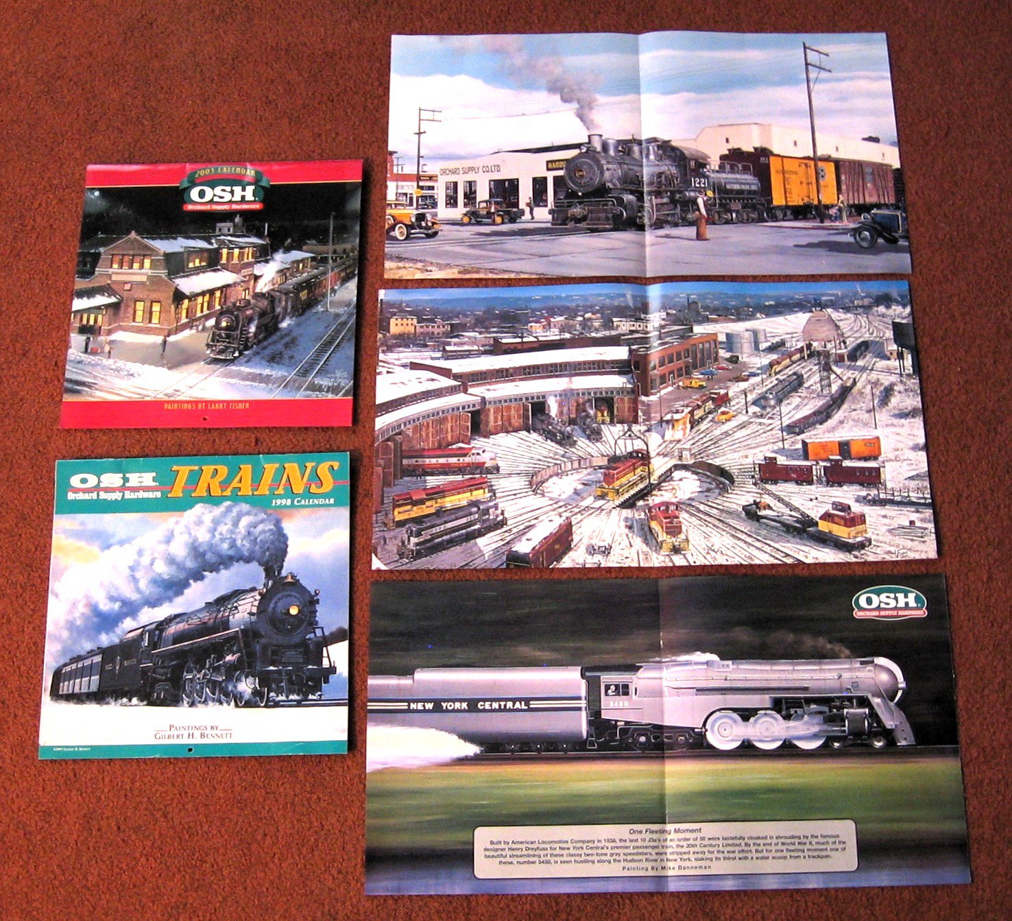1998 / 2003 OSH Trains & Railroad Calendars + Wall Art Posters Orchard ...