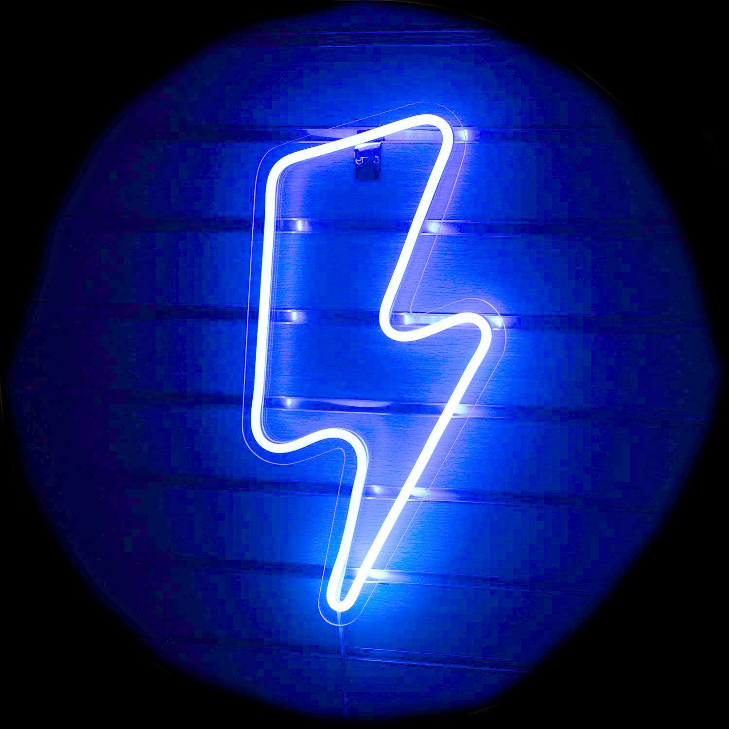 Blue Lightning Bolt LED Neon Sign, Lightning Wall Light