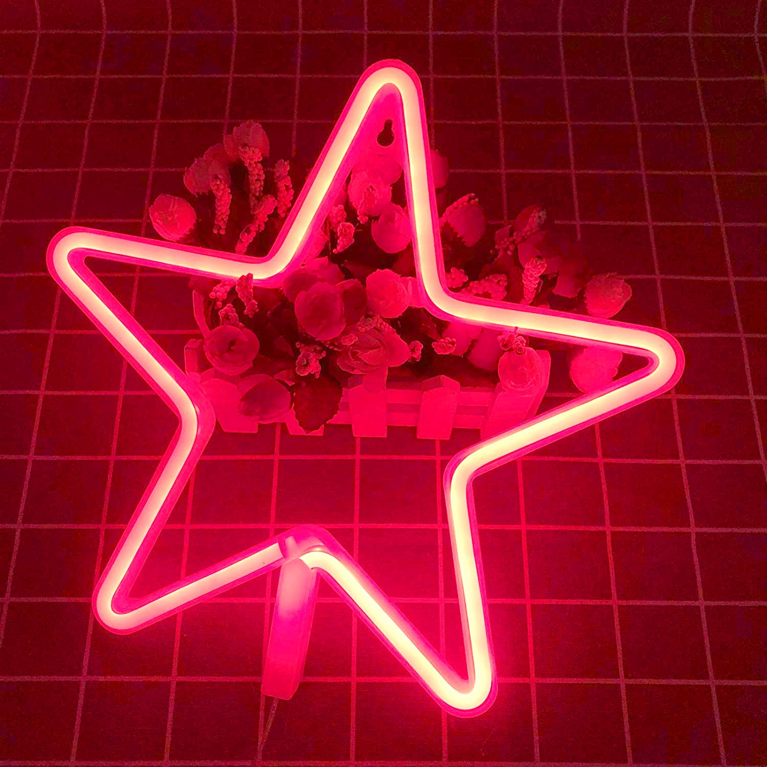 Red Star LED Neon Sign, Star Neon Wall Light