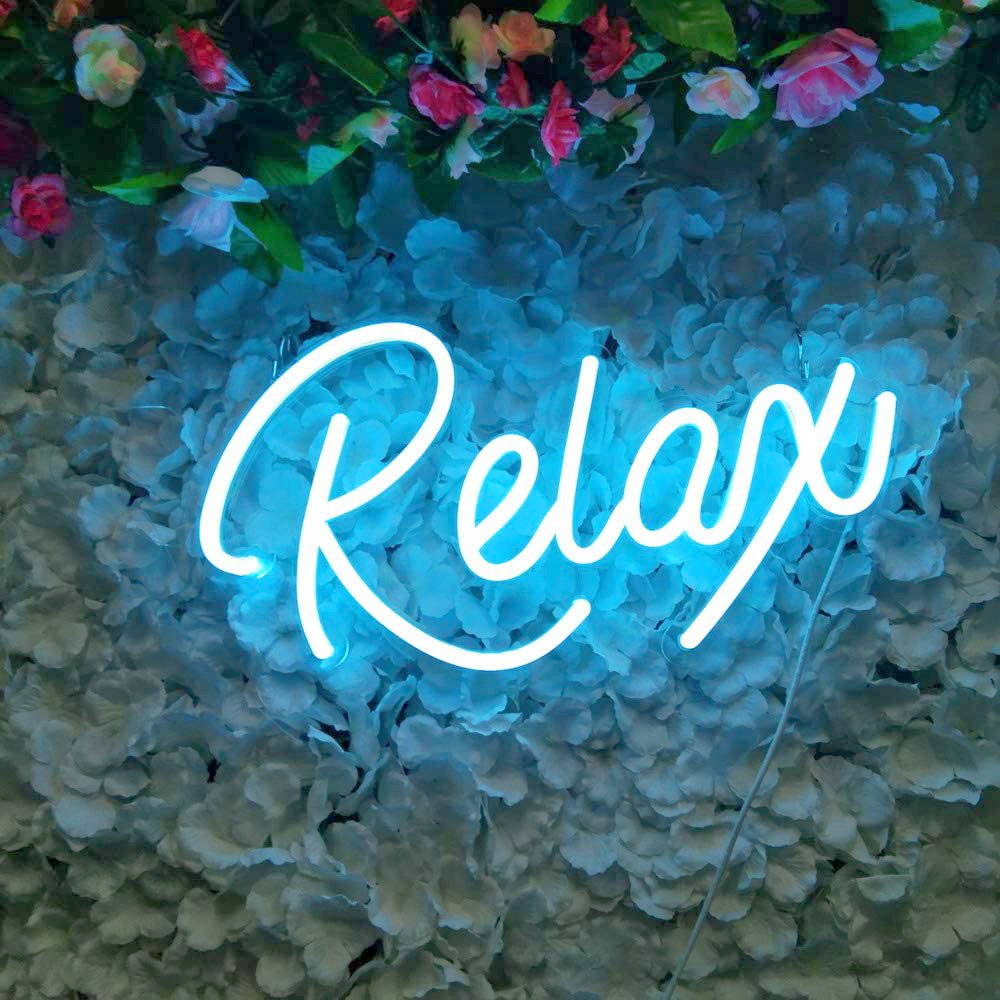 Blue Relax LED Neon Sign, Blue Relax Wall Light