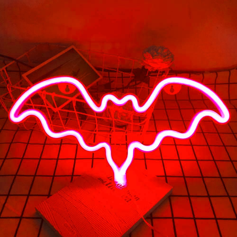 Red Bat LED Neon Sign, Bat Neon Wall Light
