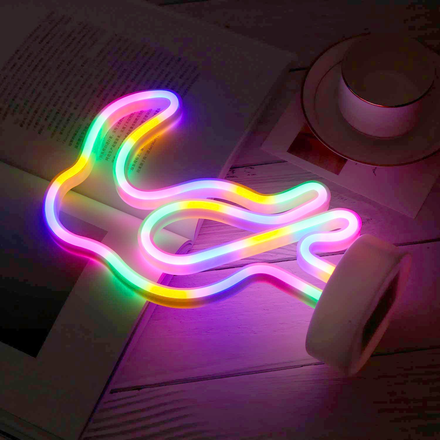 Rainbow Toucan LED Neon Lamp, Toucan Neon Lamp, Toucan Desk Lamp