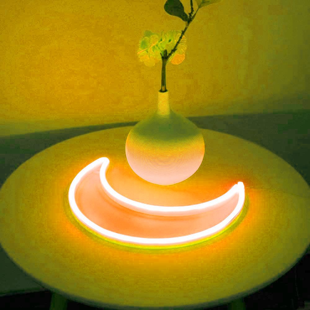 Warm White Moon LED Neon Sign, Moon Neon Wall Light