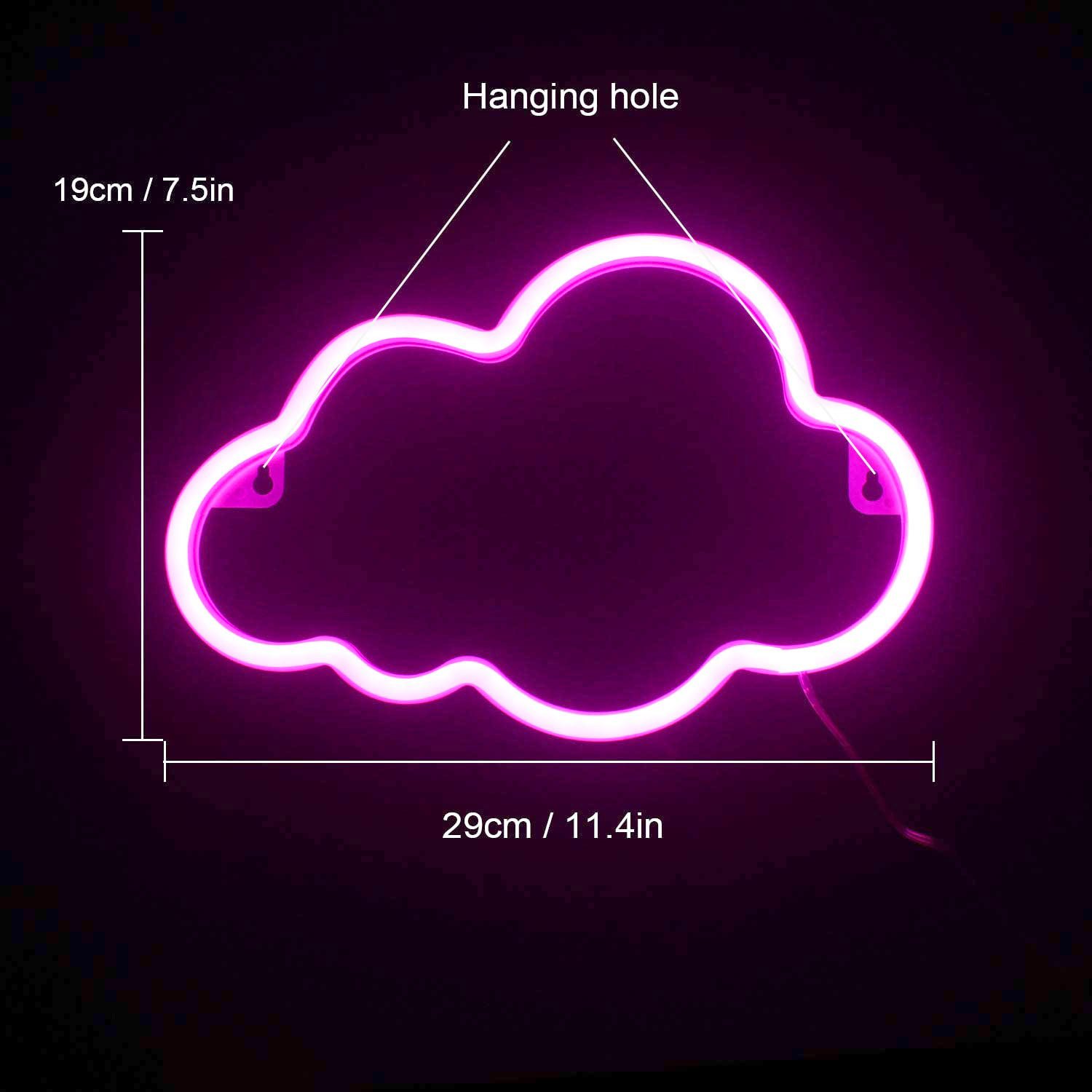 Pink Cloud LED Neon Sign, Cloud Neon Lamp, Pink Wall Light