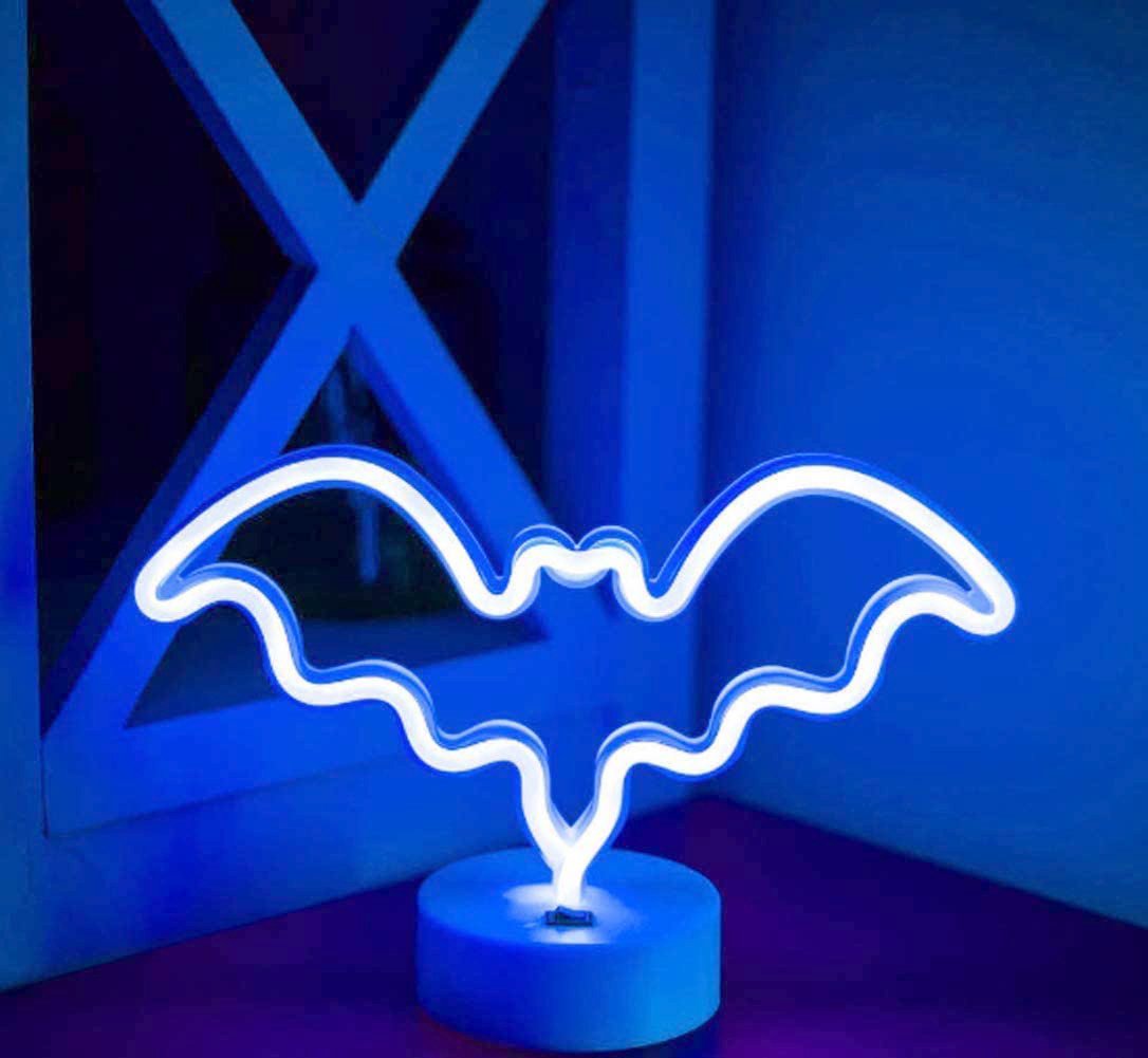 Blue Bat LED Neon Sign, Bat Neon Wall Light