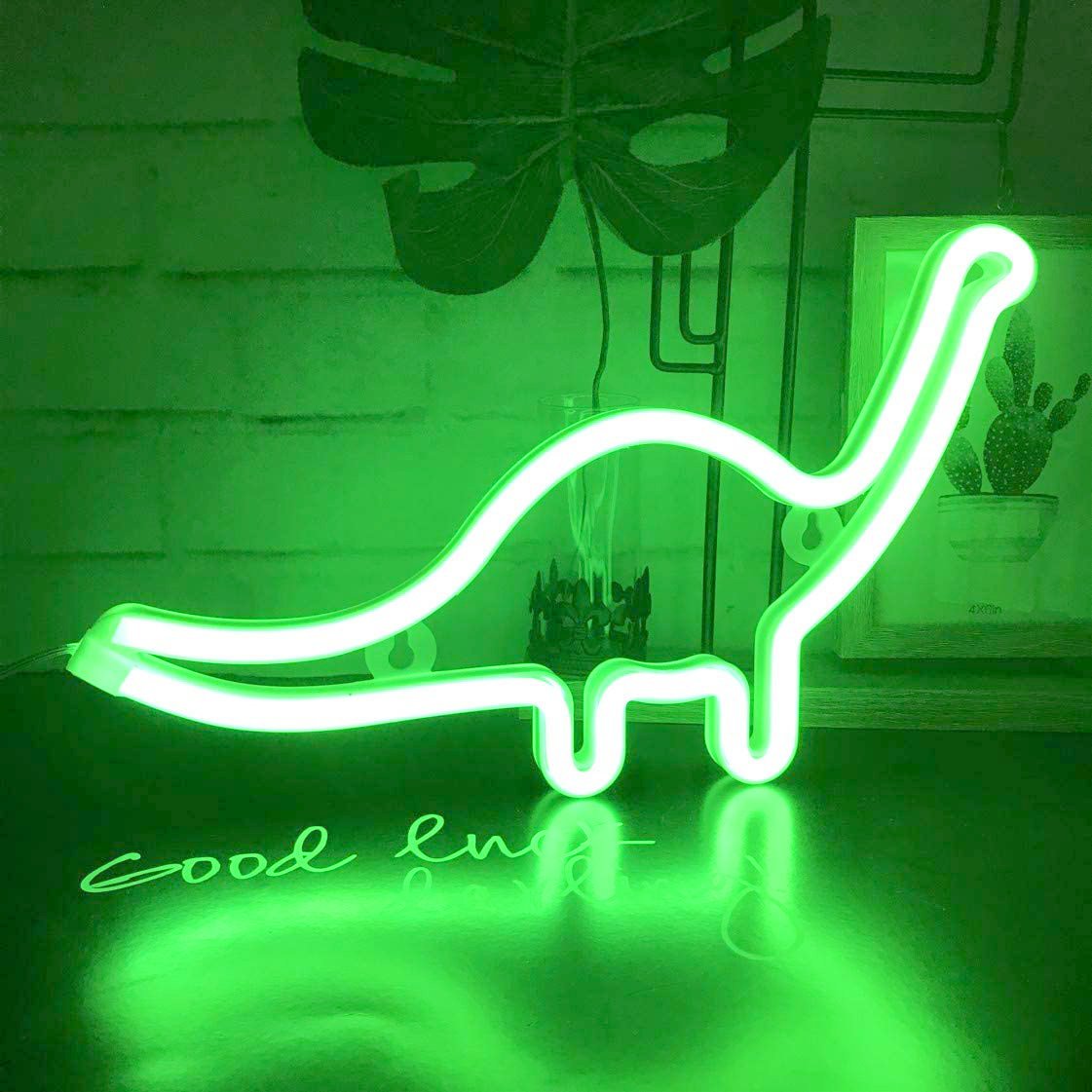 Green Dino LED Neon Sign, Dinosaur Neon Wall Light