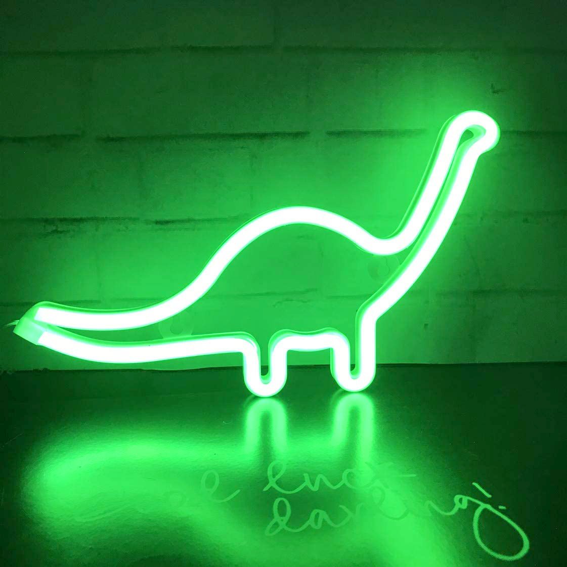 Green Dino LED Neon Sign, Dinosaur Neon Wall Light