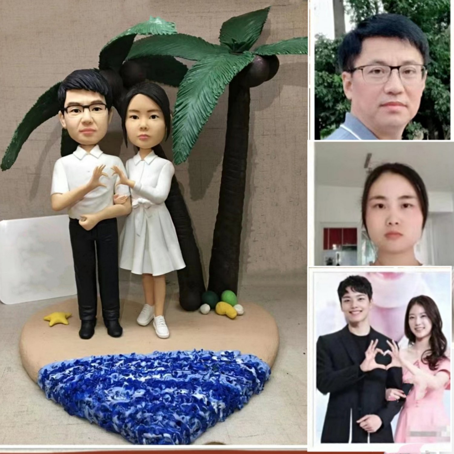Custom Handmade 3D art Doll, Personalized Wedding Figurine For Couples ...