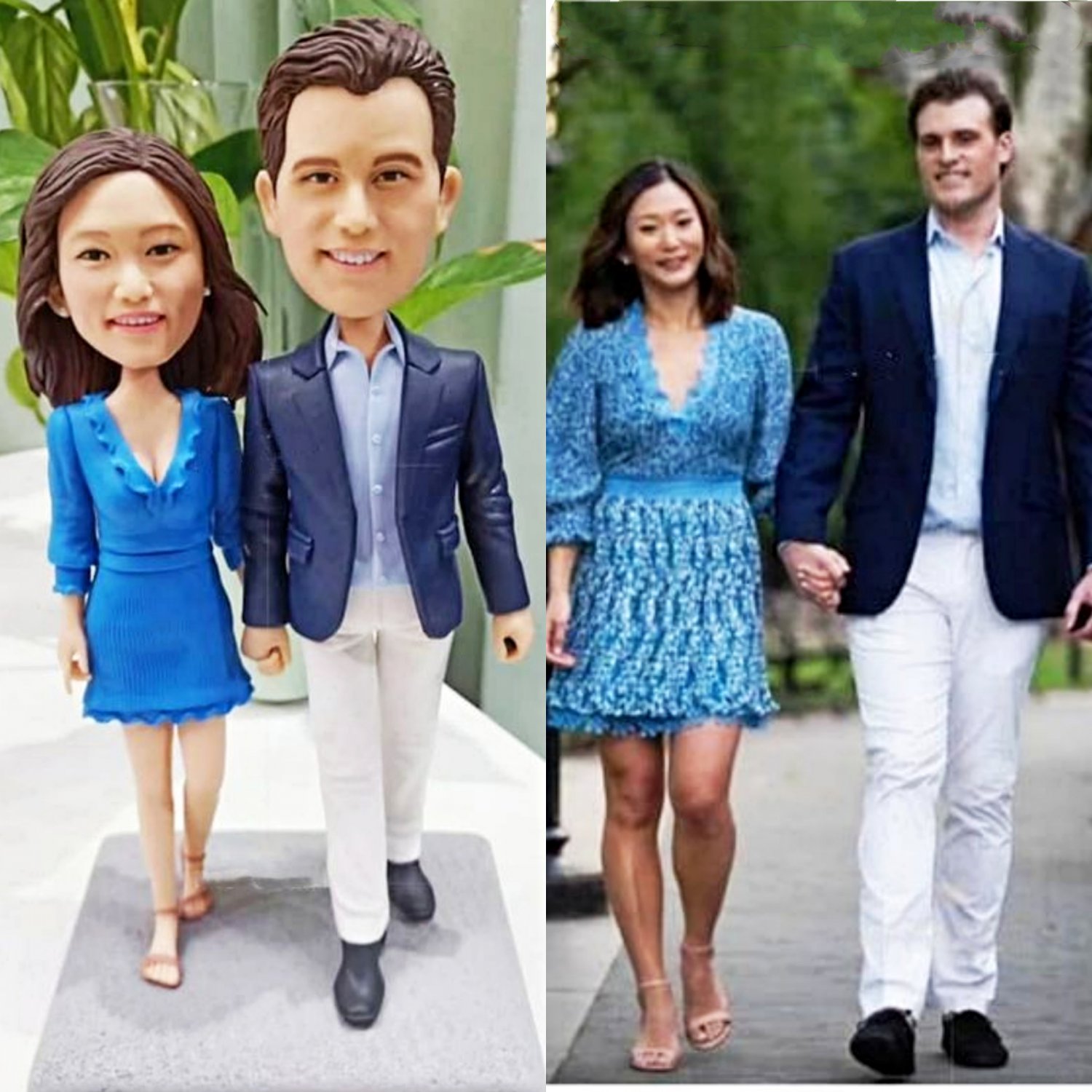 Custom Handmade 3D art Doll, Personalized Wedding Figurine For Couples ...