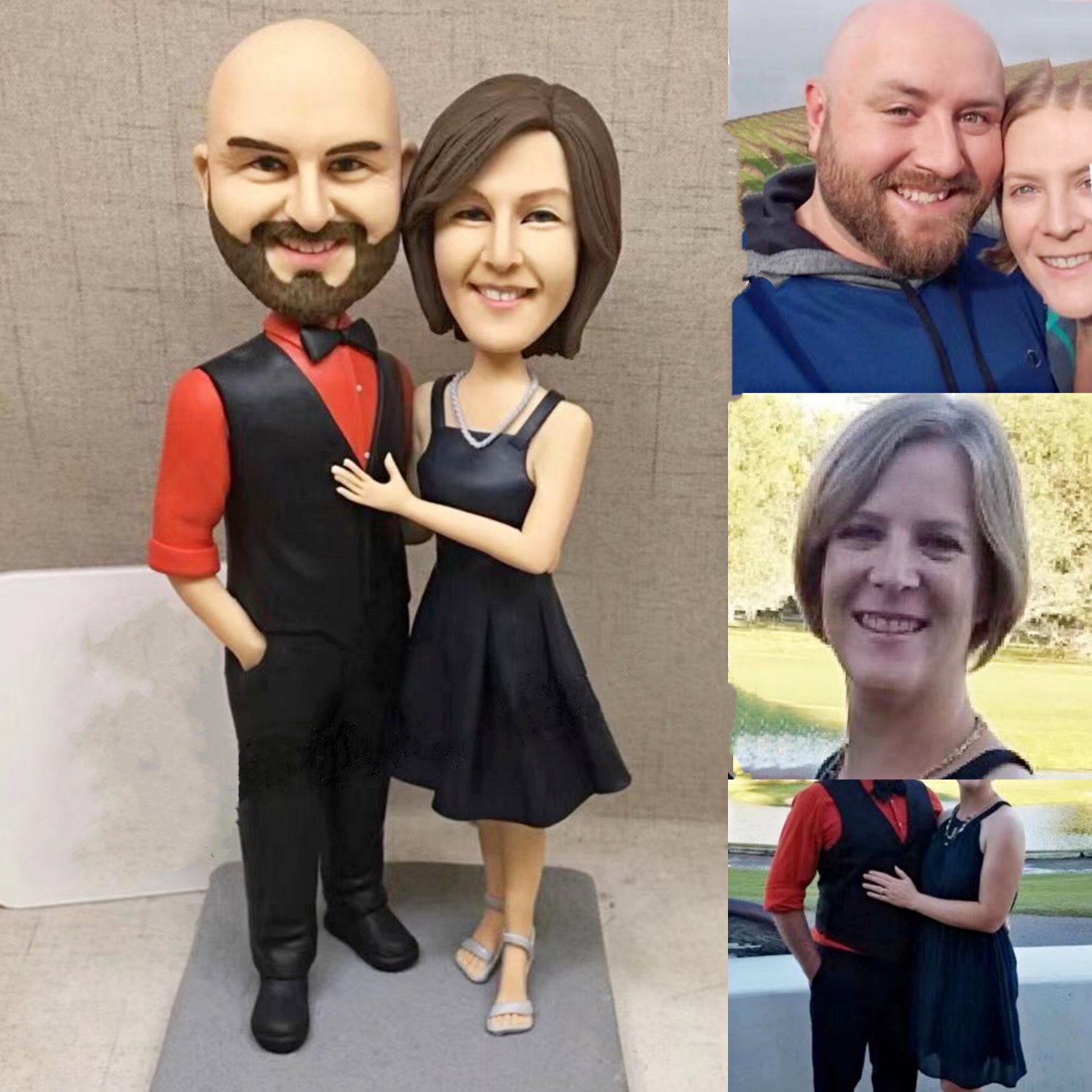 Custom Handmade 3D art Doll, Personalized Wedding Figurine For Couples ...