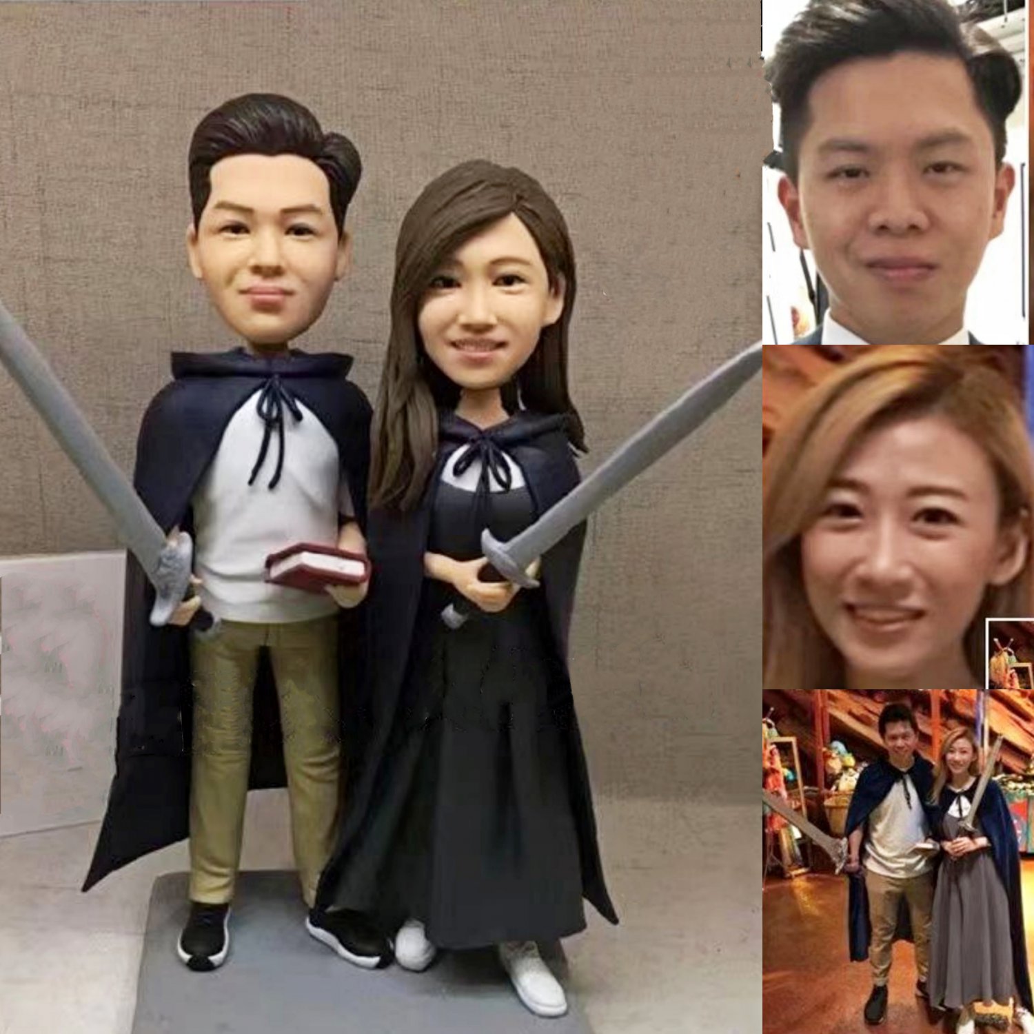 Custom Handmade 3D art Doll, Personalized Wedding Figurine For Couples ...
