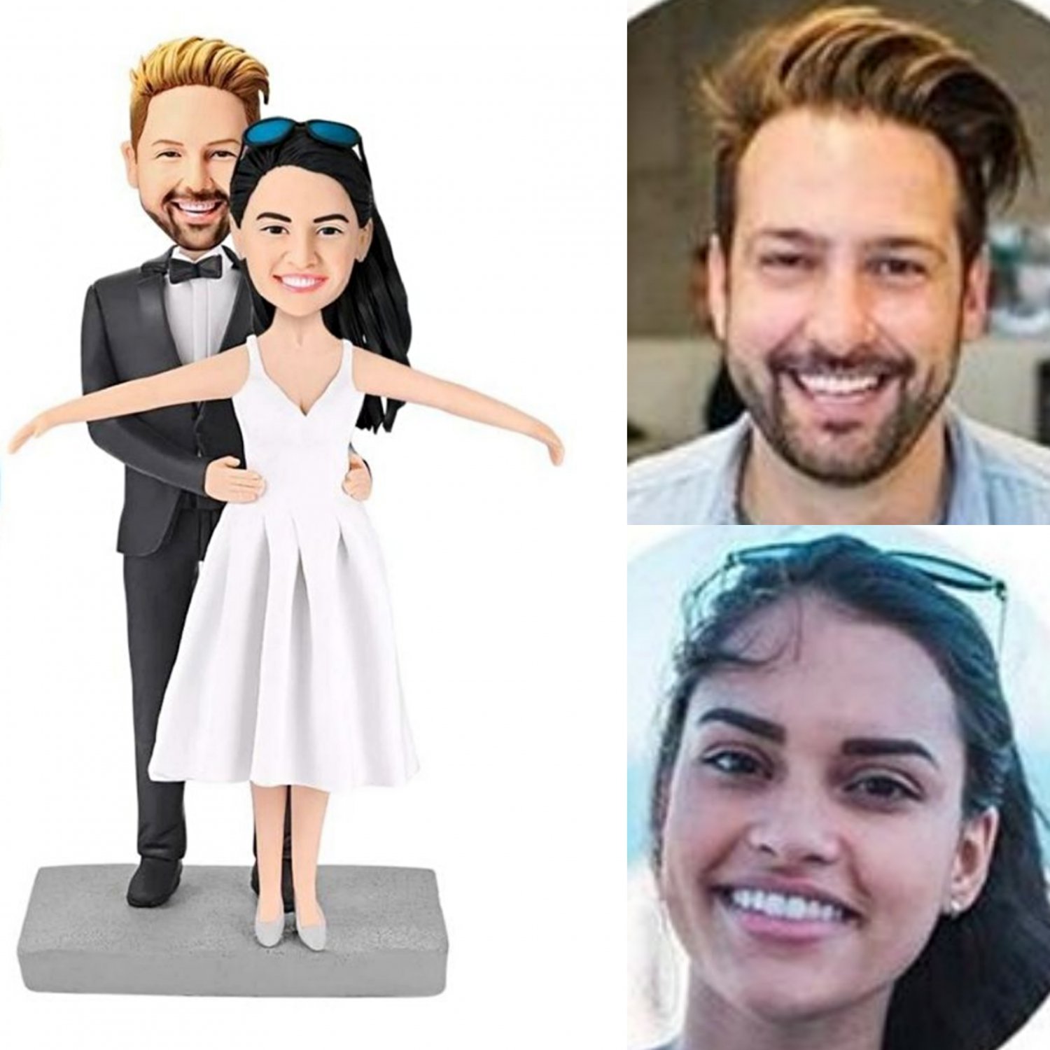 Custom Handmade 3D art Doll, Personalized Wedding Figurine For Couples ...
