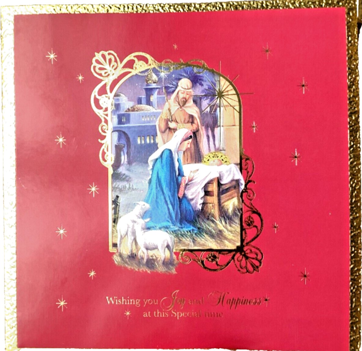 LUXURY Christmas Cards Nativity Religious Large 6”x 6”+ Env Gilt Edge ...