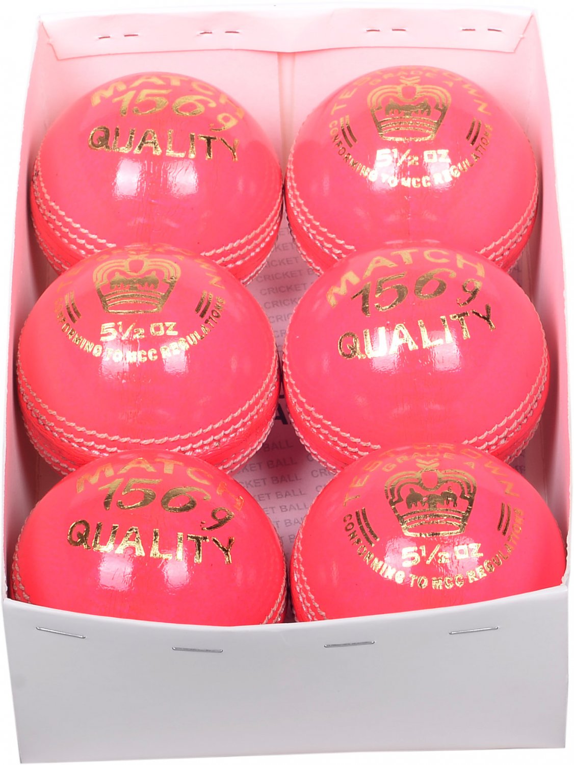 12 x Cricket Balls 156g Pink BALL 4piece Premium Leather, Training ...
