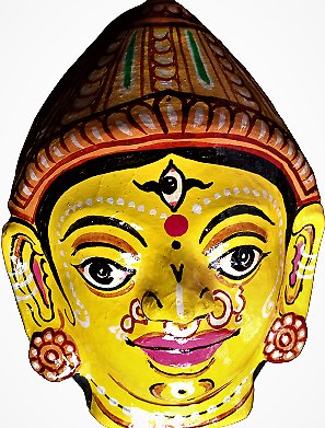 Papier mache mask of Goddess Parvati