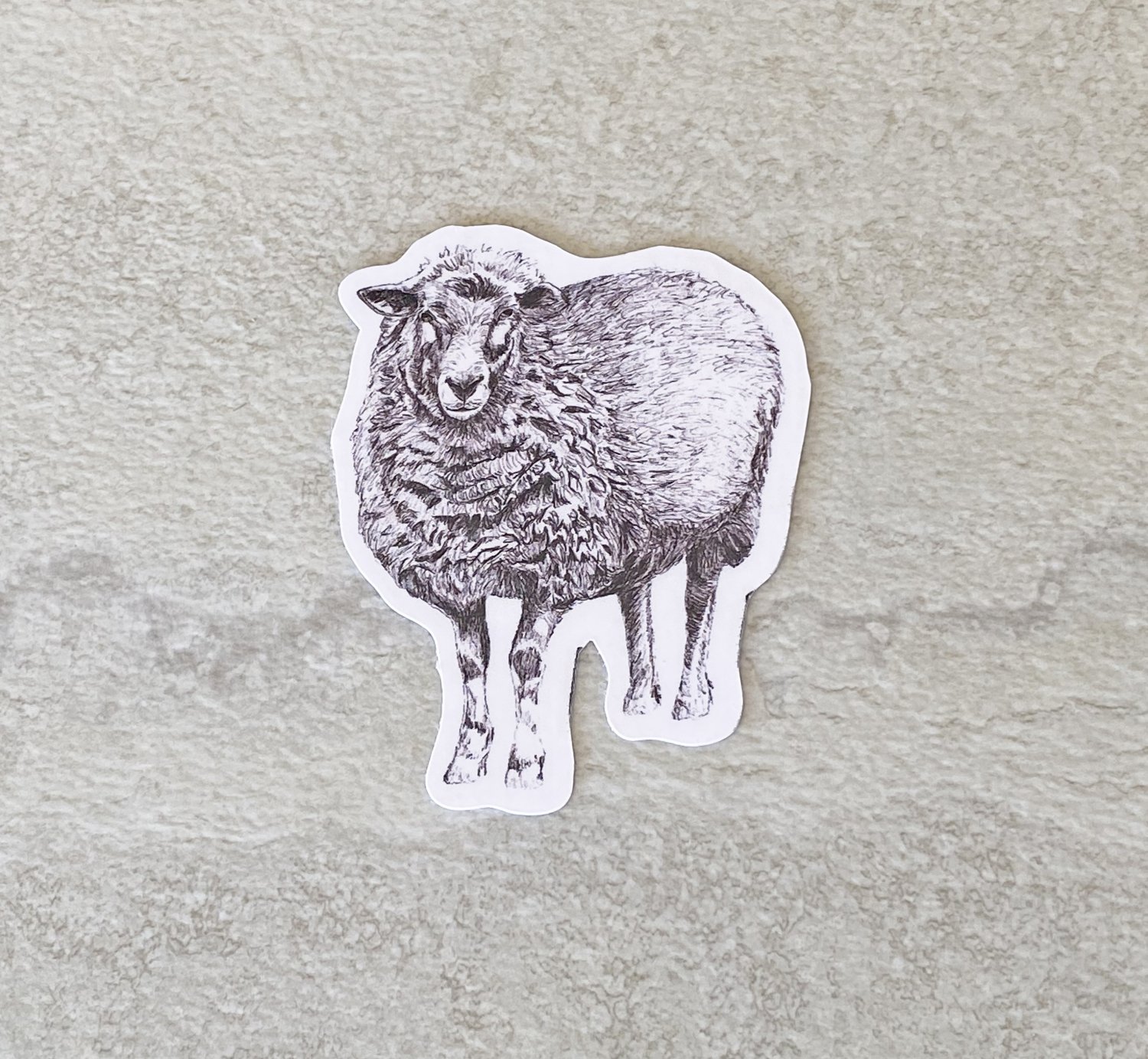 Ewe Sheep Black and White Waterproof Die Cut Sticker