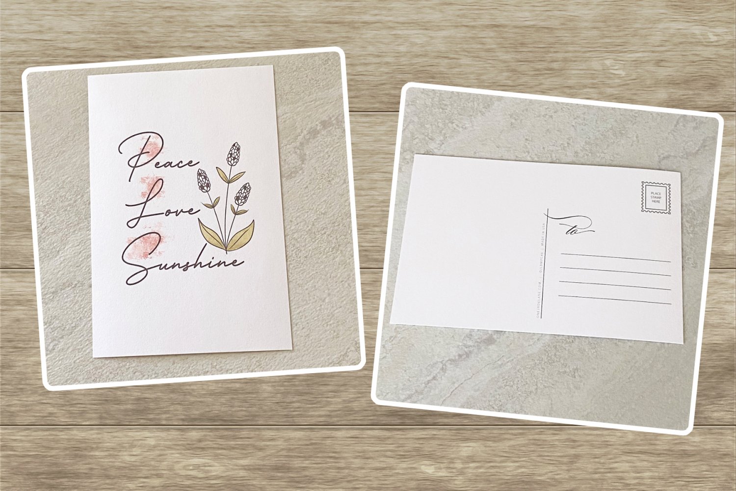 Peace Love Sunshine Friendship Theme Stationery Postcards 6 Piece Set