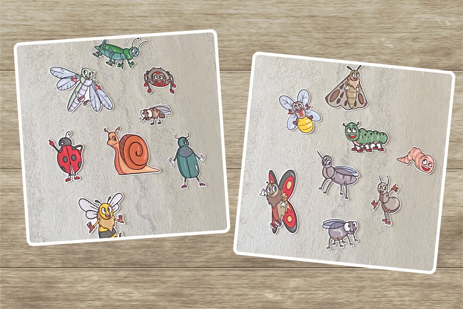 Cartoon Insects Waterproof Die Cut Stickers 16 Piece Set