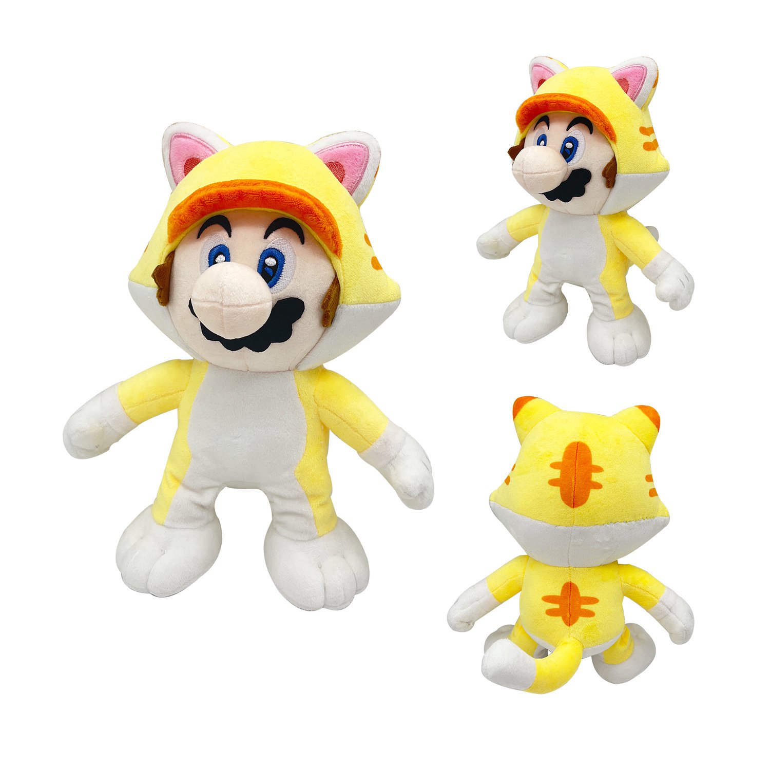 Super Mario Bros Cat Mario Yellow Suit Soft Plush Toy Stuffed Animal New