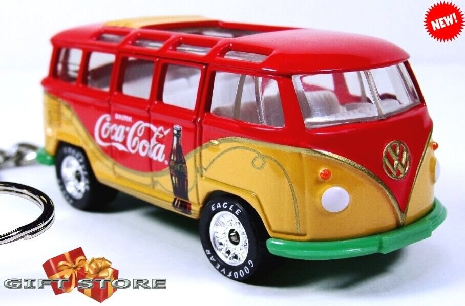 RARE KEY CHAIN VW VOLKSWAGEN SAMBA BUS COCA COLA T2 COMBI CUSTOM ...
