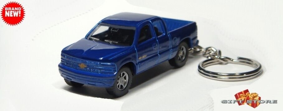 RARE KEYCHAIN BLUE CHEVY SILVERADO 1500 TRUCK CUSTOM Ltd EDITION GREAT GIFT