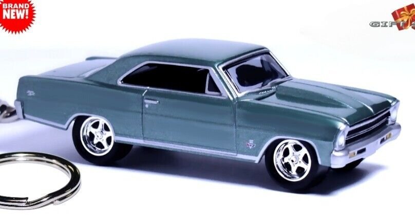 VERY RARE KEYCHAIN GREEN 1965~66~67 CHEVY NOVA SS 327 CUSTOM Ltd GREAT GIFT
