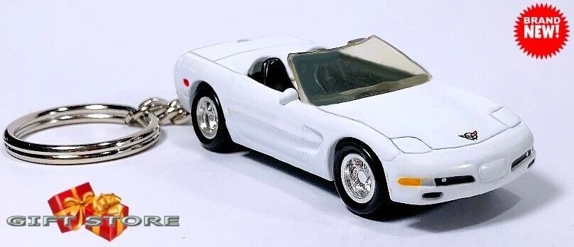 RARE KEYCHAIN 98~05 WHITE CHEVY CORVETTE C5 CONVERTIBLE CUSTOM Ltd NICE ...