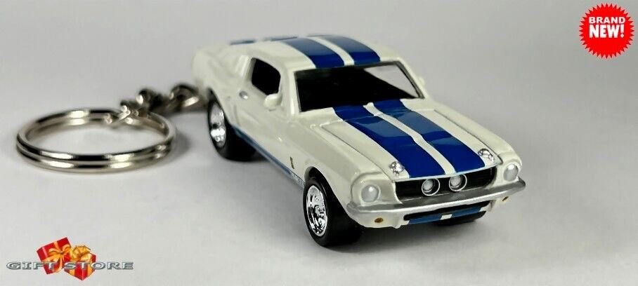 RARE KEYCHAIN 1967 WHITE SHELBY MUSTANG GT350 FORD GT CUSTOM Ltd GREAT GIFT