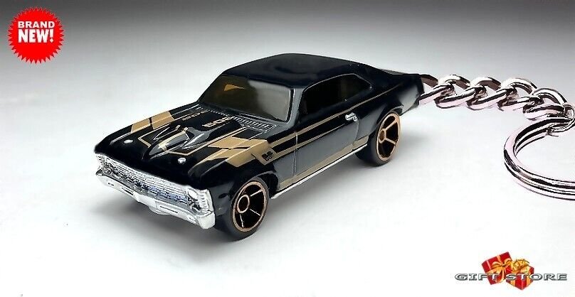 RARE KEYCHAIN BLACK 1968~69~70~71 CHEVY NOVA SS 350 CUSTOM Ltd GREAT GIFT