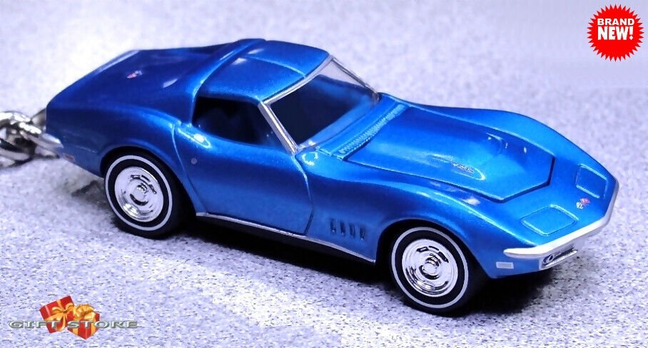 RARE KEYCHAIN BLUE CHEVY CORVETTE C3 CUSTOM Ltd Ed.️GREAT GIFT️
