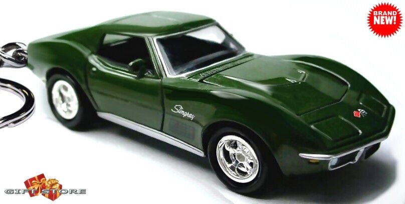 RARE KEYCHAIN 68/69 DONNYBROOKE GREEN CHEVY CORVETTE C3 ️GREAT GIFT️