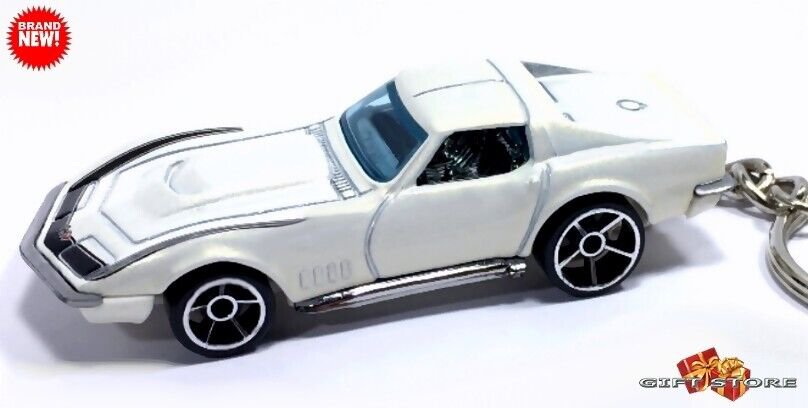 RARE KEYCHAIN 68/69/70 WHITE CHEVY CORVETTE C3 CUSTOM Ltd Ed. GREAT GIFT