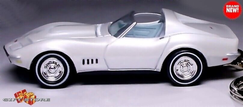 RARE KEYCHAIN 68~70 WHITE CHEVY CORVETTE C3 T TOPS CUSTOM Ltd GREAT GIFT
