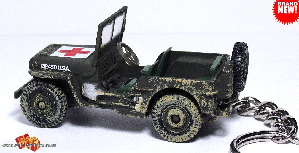 RARE KEYCHAIN JEEP WILLYS WW2/KOREA MEDIC MASH CUSTOM Ltd Ed. GREAT GIFT